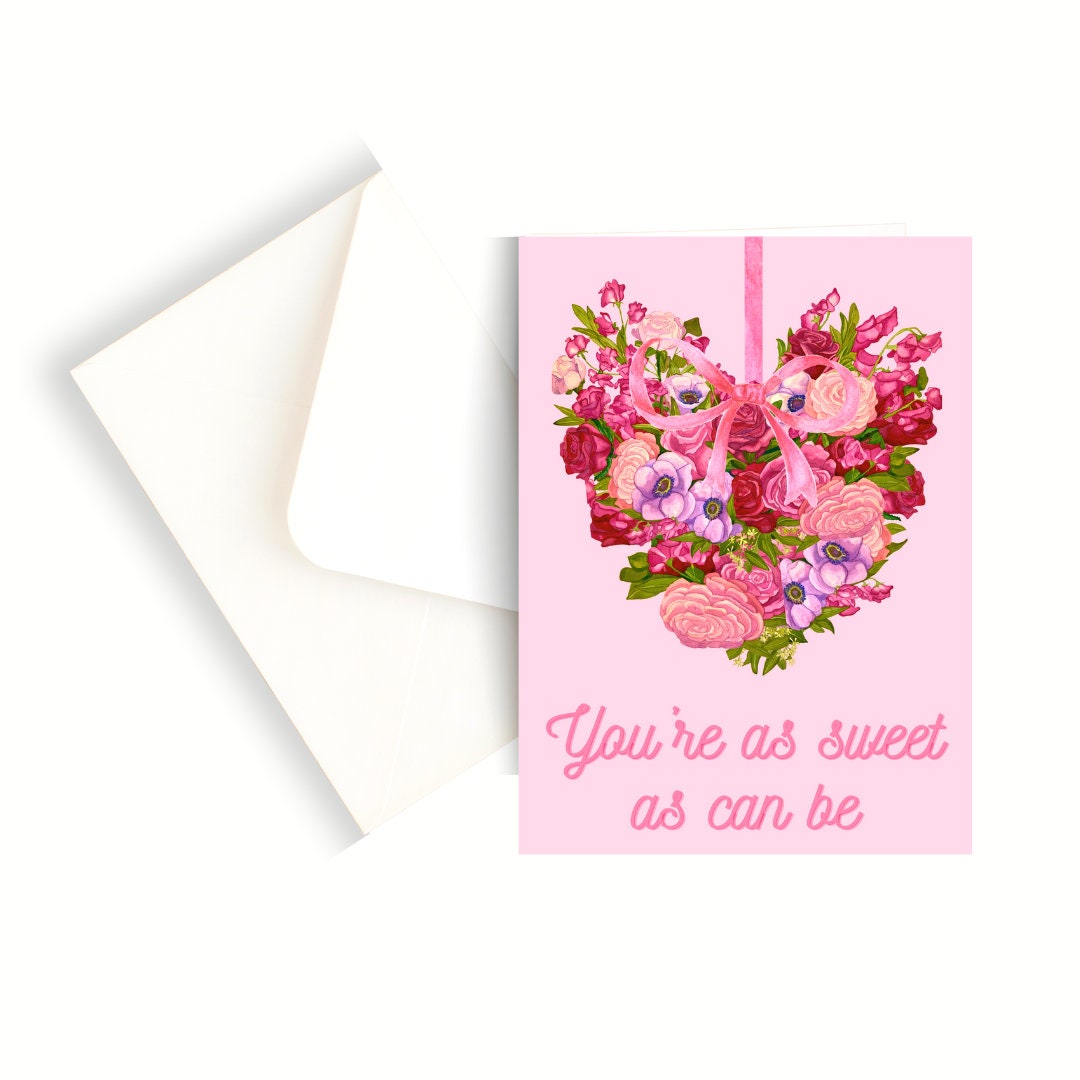 You're as Sweet as Can Be Watercolor Greeting Card Blank - Etsy