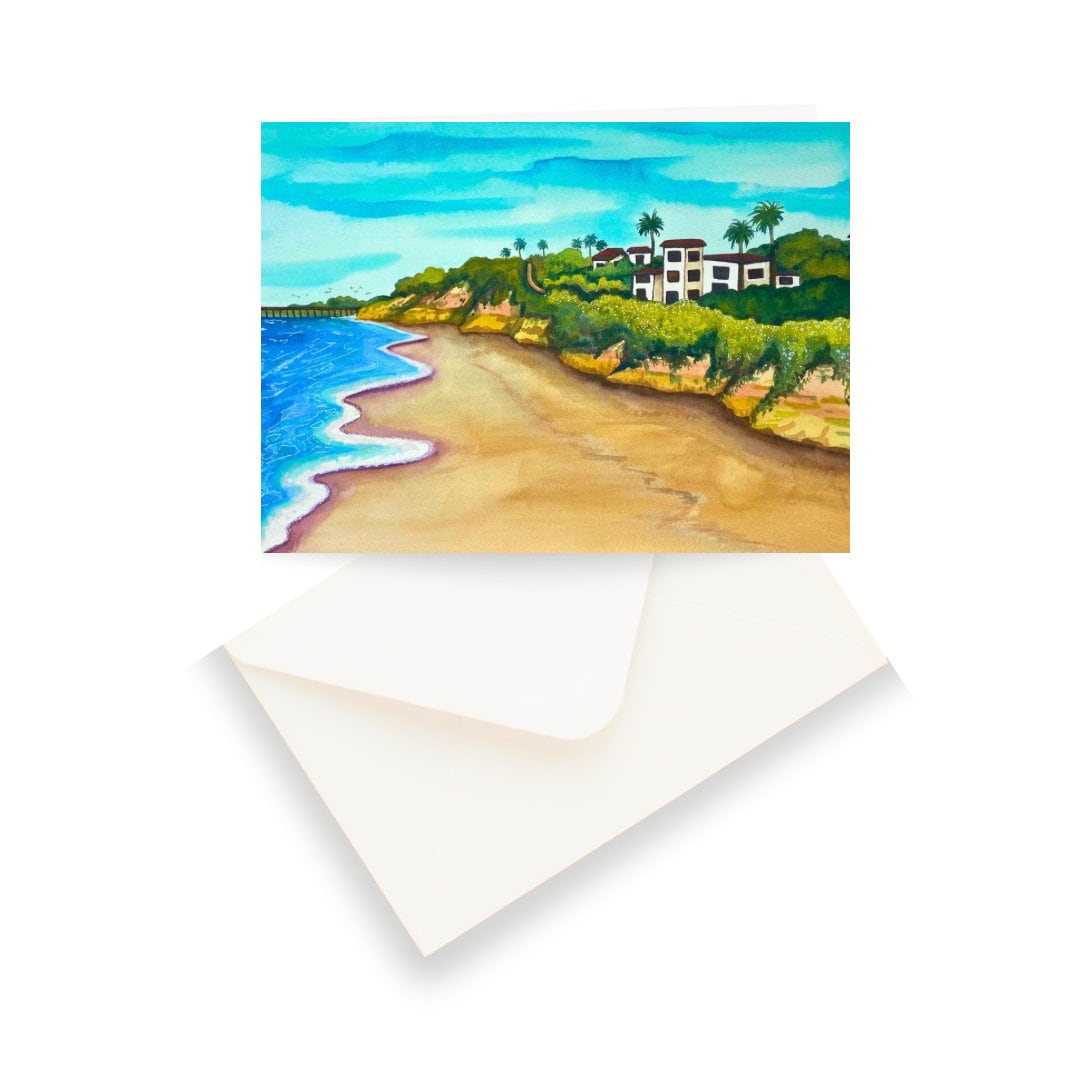 Ritz-carlton Bacara Santa Barbara Bluffs Watercolor Greeting Card Blank ...