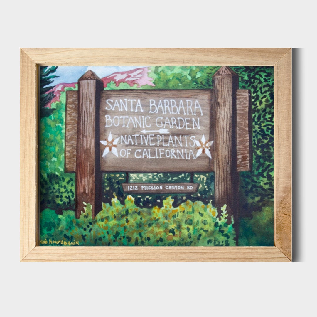 Santa Barbara Botanic Garden Sign Print - Etsy