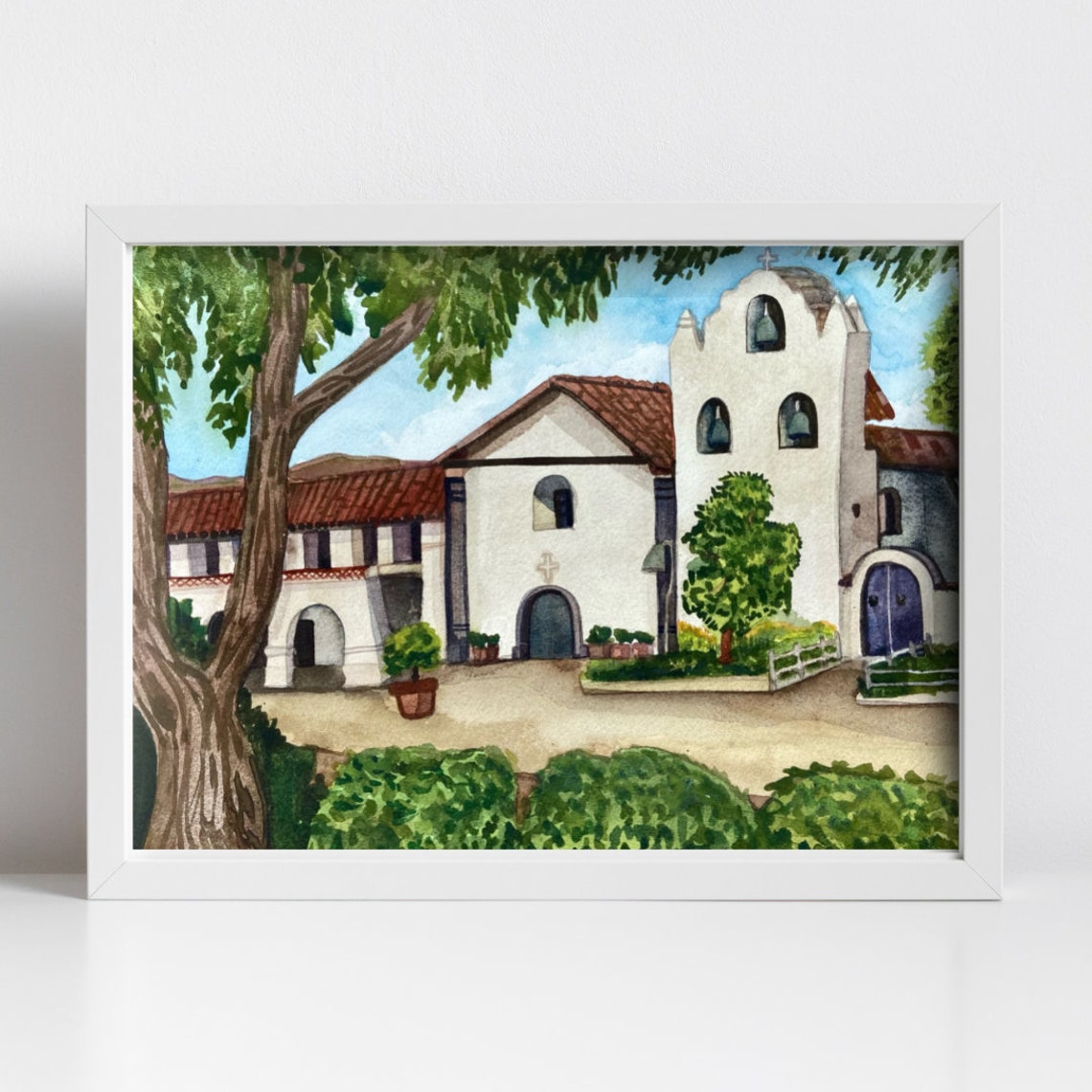 Old Mission Santa Ines Watercolor Fine Art Giclee Print - Etsy