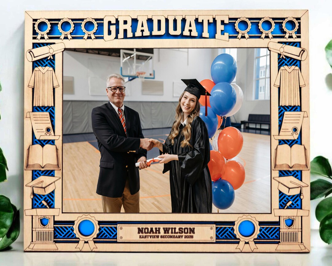 Personalized Graduation Picture Frame – Laser Cut Wood, Custom Name ...