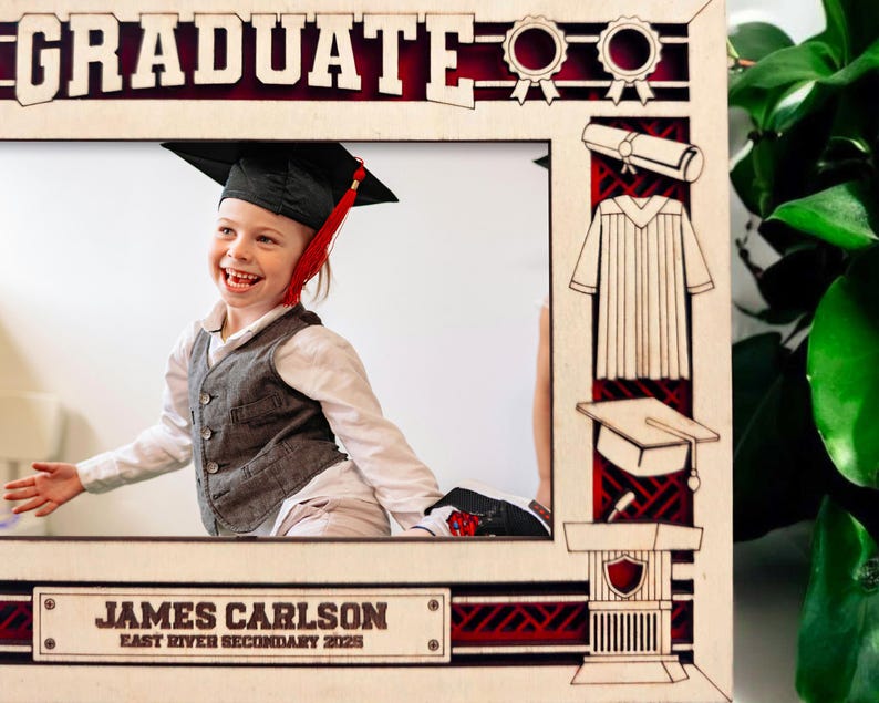 Personalized Graduation Picture Frame – Laser Cut Wood, Custom Name ...