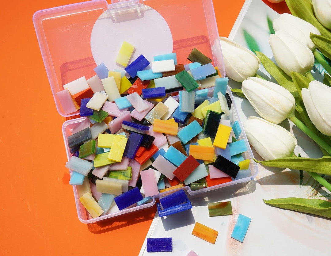 Rectangle Mosaic Tiles Stained Glass for Crafts and Home Decorations ...