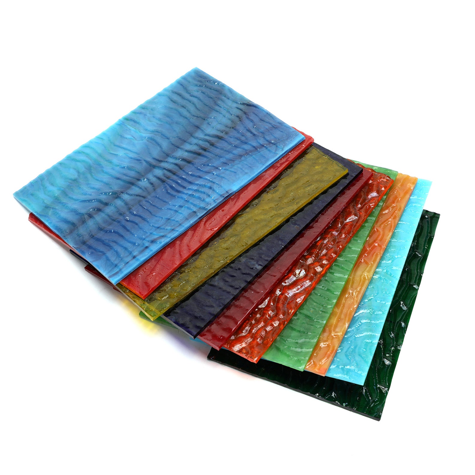 10 Sheets Variety Stained Glass Sheets Pack, 4 X 6 Inch Large Cathedral ...