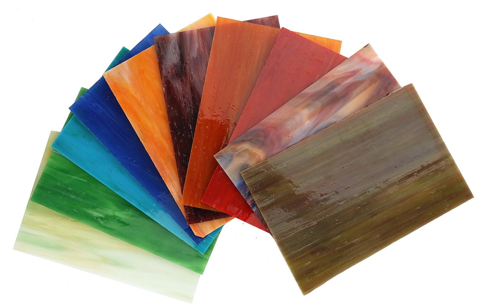 10 Sheets Variety Streaky Glass Packs Cathedral Stained - Etsy