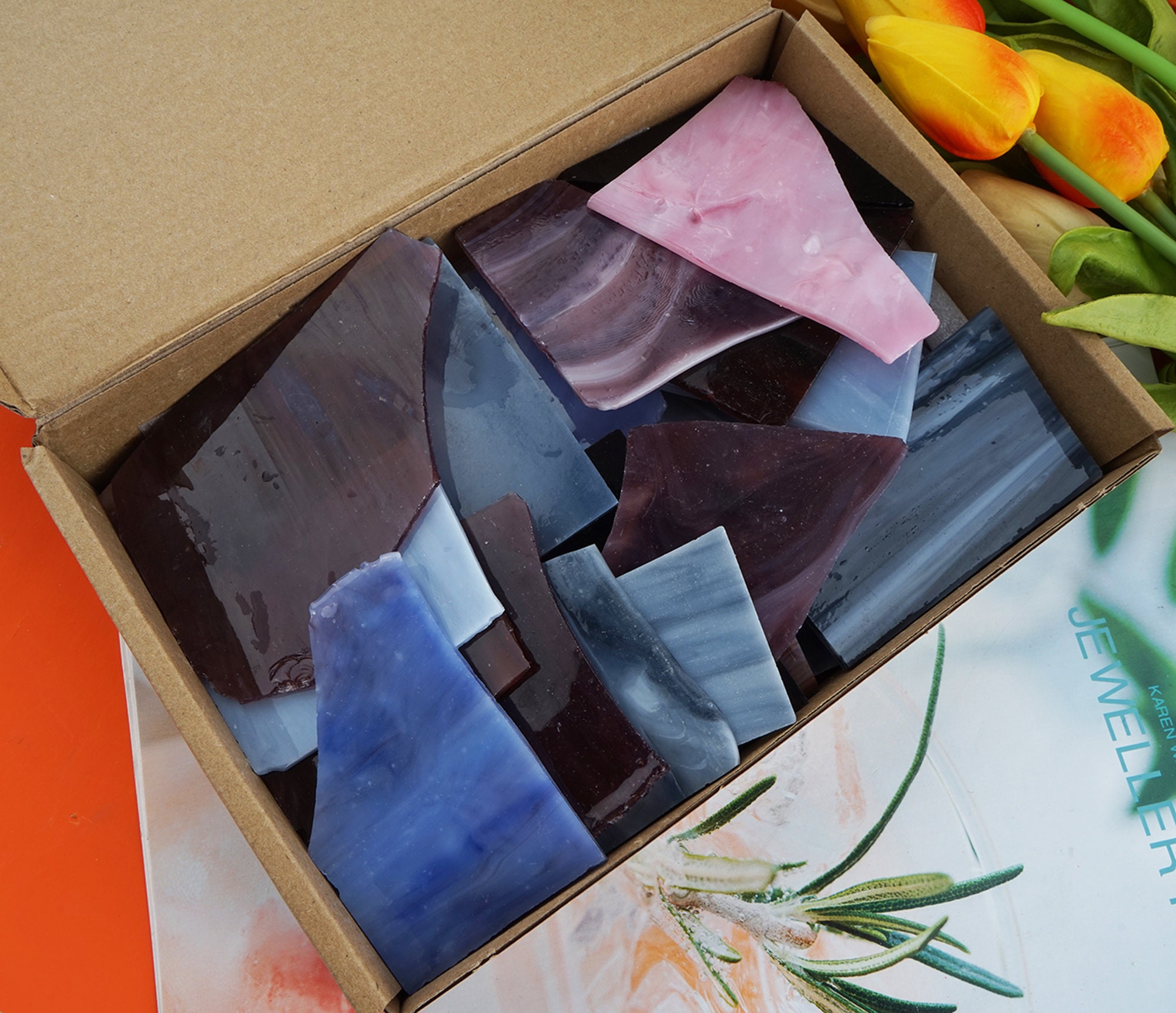 Stained Glass Scrap Pieces Sheets Glass Mosaic Tiles for - Etsy