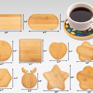 10PCS Wooden Mosaic Bases, Assorted Shapes Mosaic Substrates for DIY ...