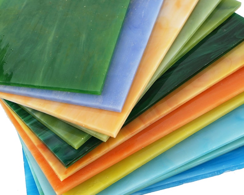 10 Sheets Variety Stained Glass Sheets Pack 4 X 6 Inch Large - Etsy