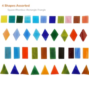 1050 Pieces Mixed Shapes Glass Mosaic Tiles for Crafts, Colorful ...