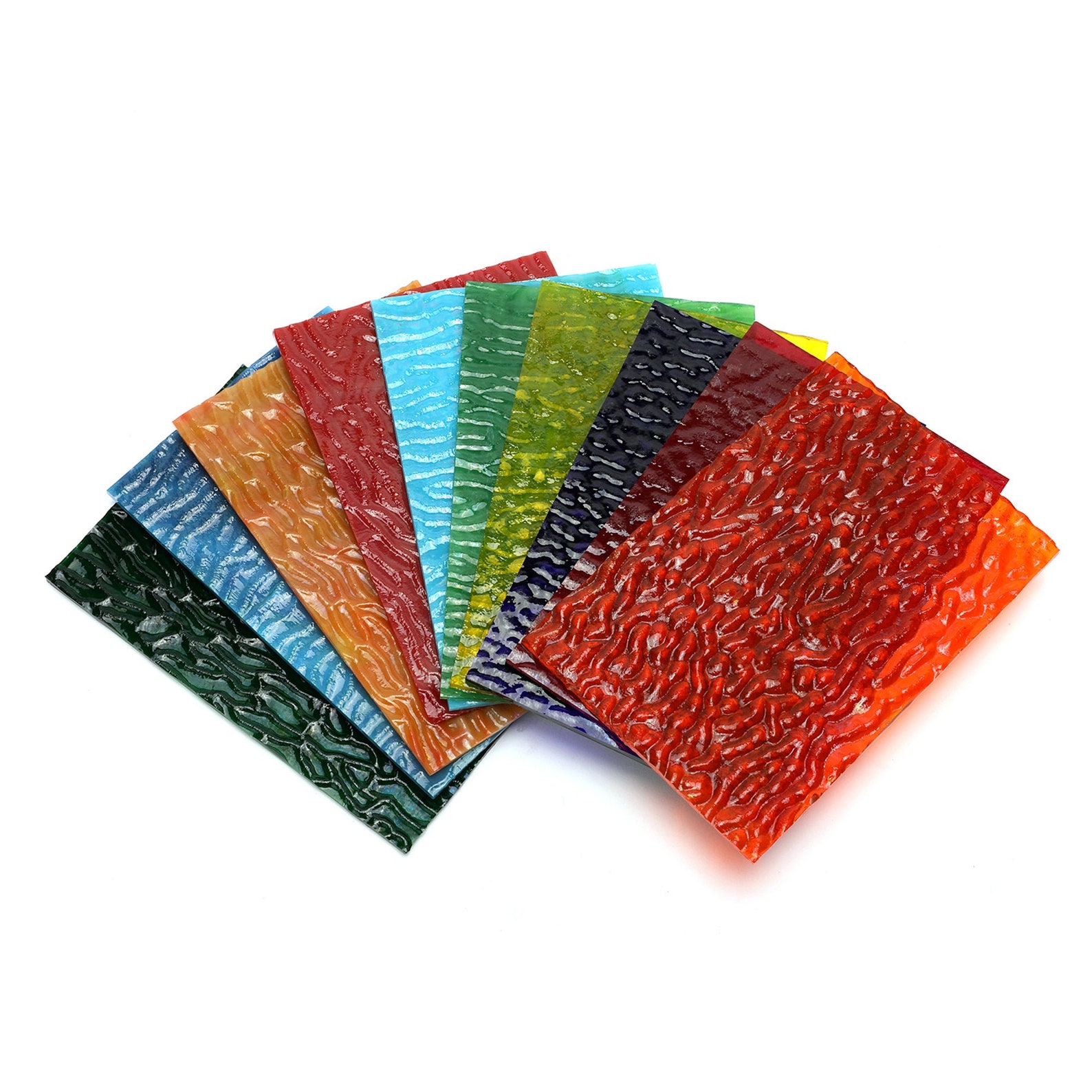 10 Sheets Variety Stained Glass Sheets Pack, 4 X 6 Inch Large Cathedral ...