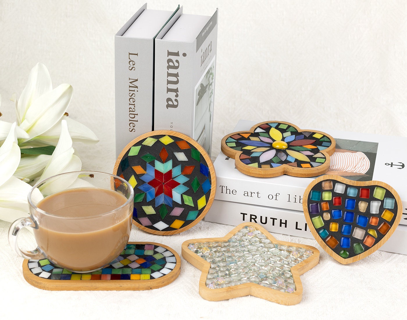10PCS Wooden Mosaic Bases, Assorted Shapes Mosaic Substrates for DIY ...