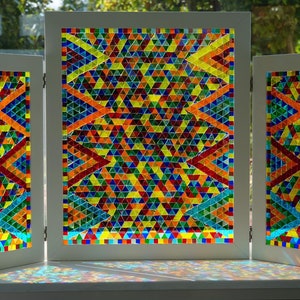 700 Pieces Stained Glass Triangle Mosaic Tiles Cathedral Glass ...