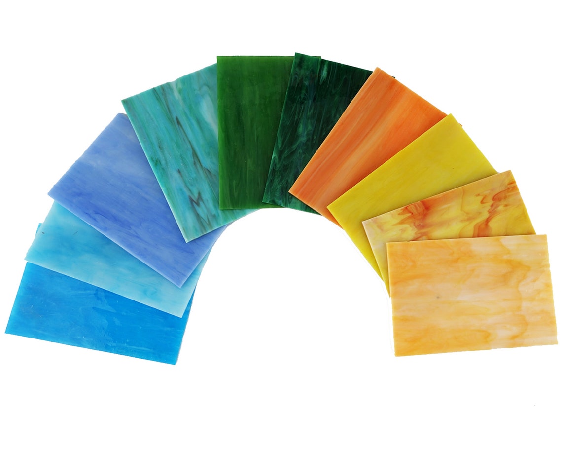 10 Sheets Variety Stained Glass Sheets Pack 4 X 6 Inch Large - Etsy