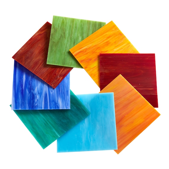 8 Sheets Variety Bright Colors 6x6 inch Rainbow Transparent Textured ...