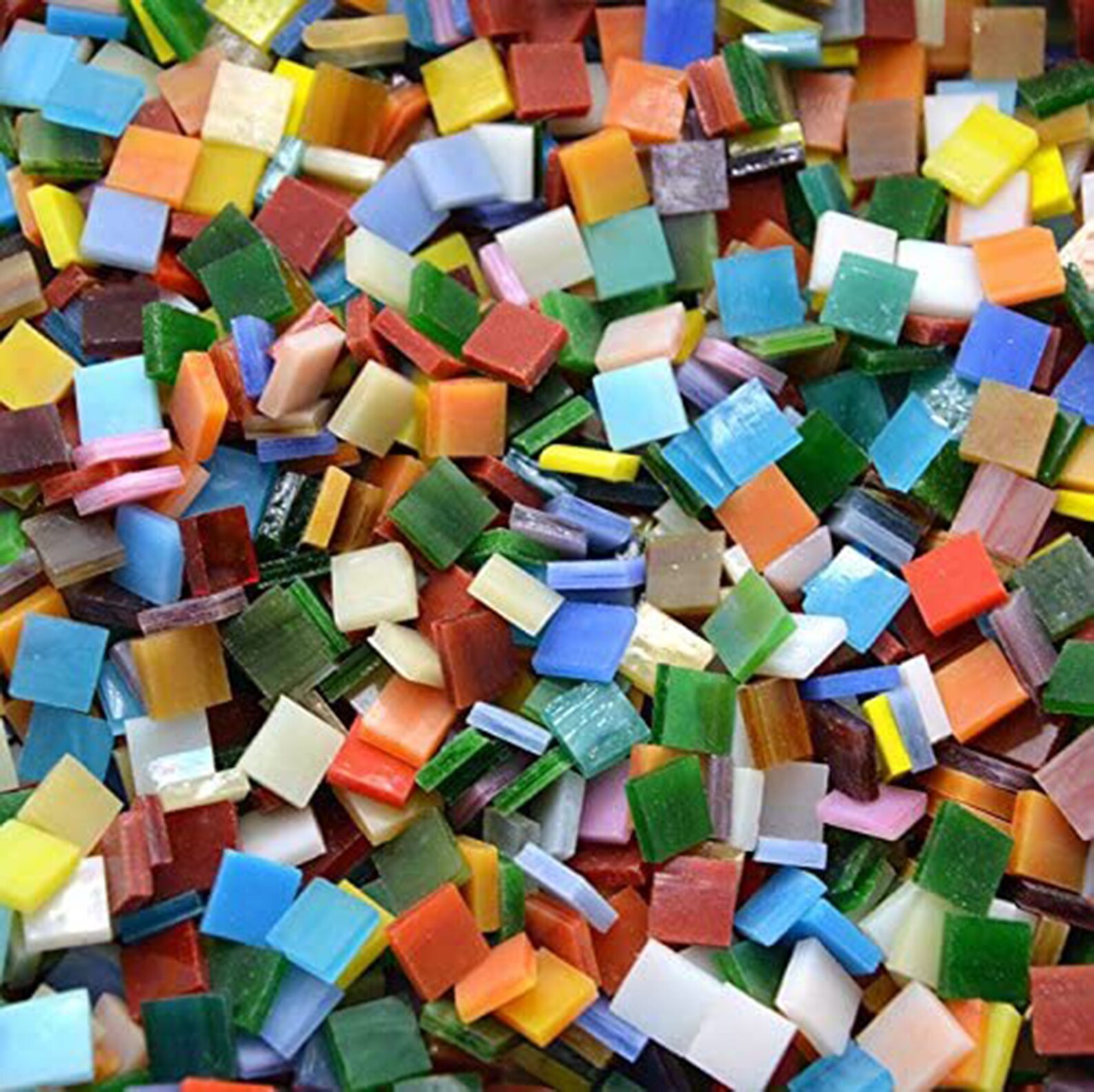 800 Pieces Mosaic Tiles Stained Glass - Assorted Colors for Art Craft ...