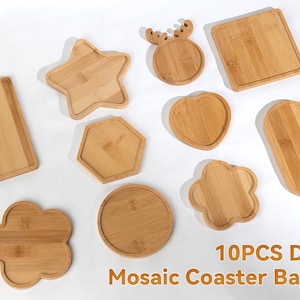 10PCS Wooden Mosaic Bases, Assorted Shapes Mosaic Substrates for DIY ...
