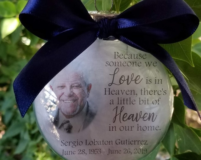In Memory Ornament With Picture, Memorial Ornament, Customized ...