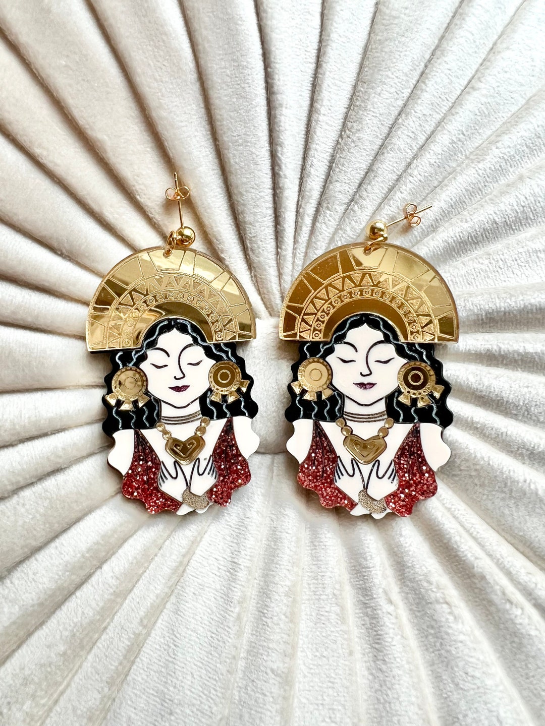 Inka Göttin Ohrringe, Inka Mythologie Ohrringe, Inka Ohrringe, Ecuador ...