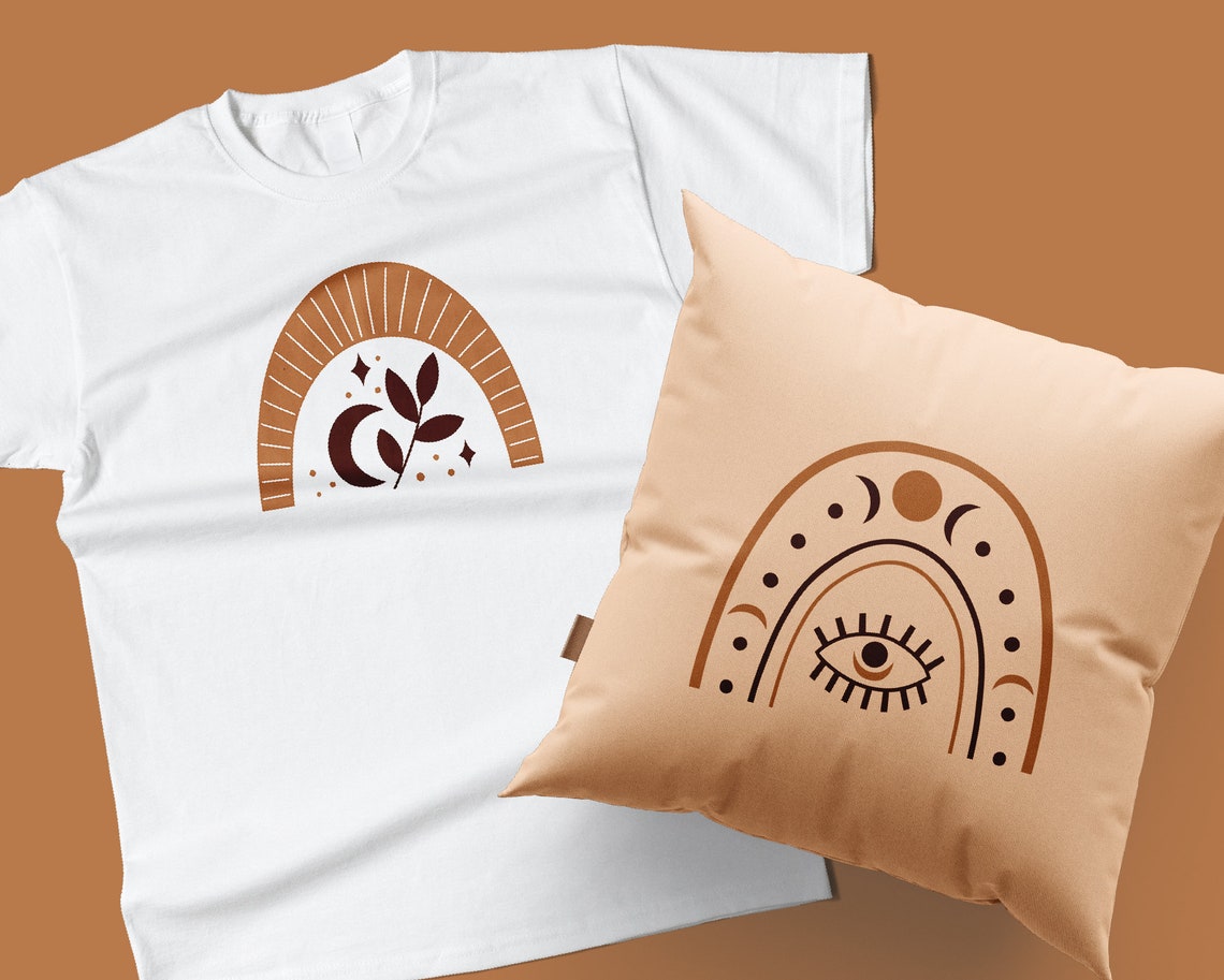 Rainbows Boho Art Print, Rainbows Clipart Svg, Printable Rainbows ...