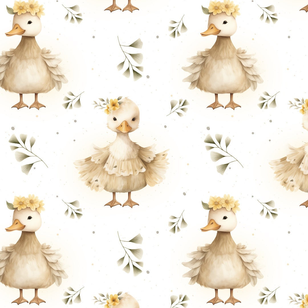 Goose, Autumn, Seamless Fabric Design, Repeat Tile - Etsy