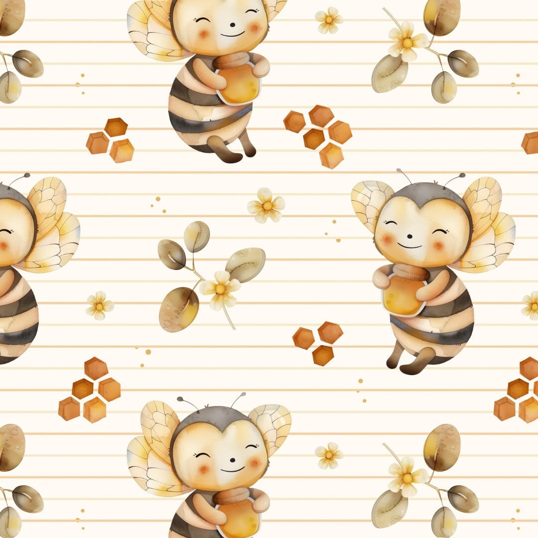 Sweet Bee, Sweet Honey, Seamless Fabric Design, Pattern Exclusive ...