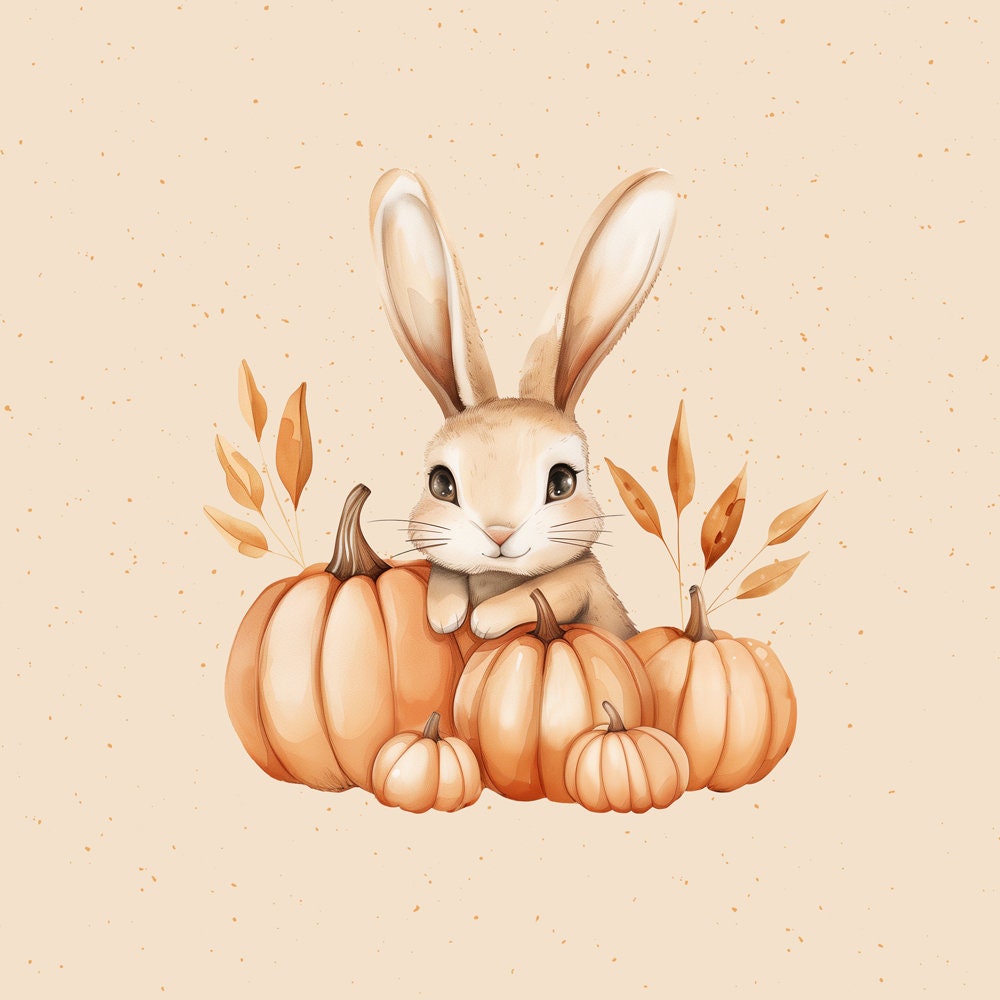 Rabbit PNG, Pumpkin PNG, Fabric PNG Sublimation File, Transfer, Heat ...
