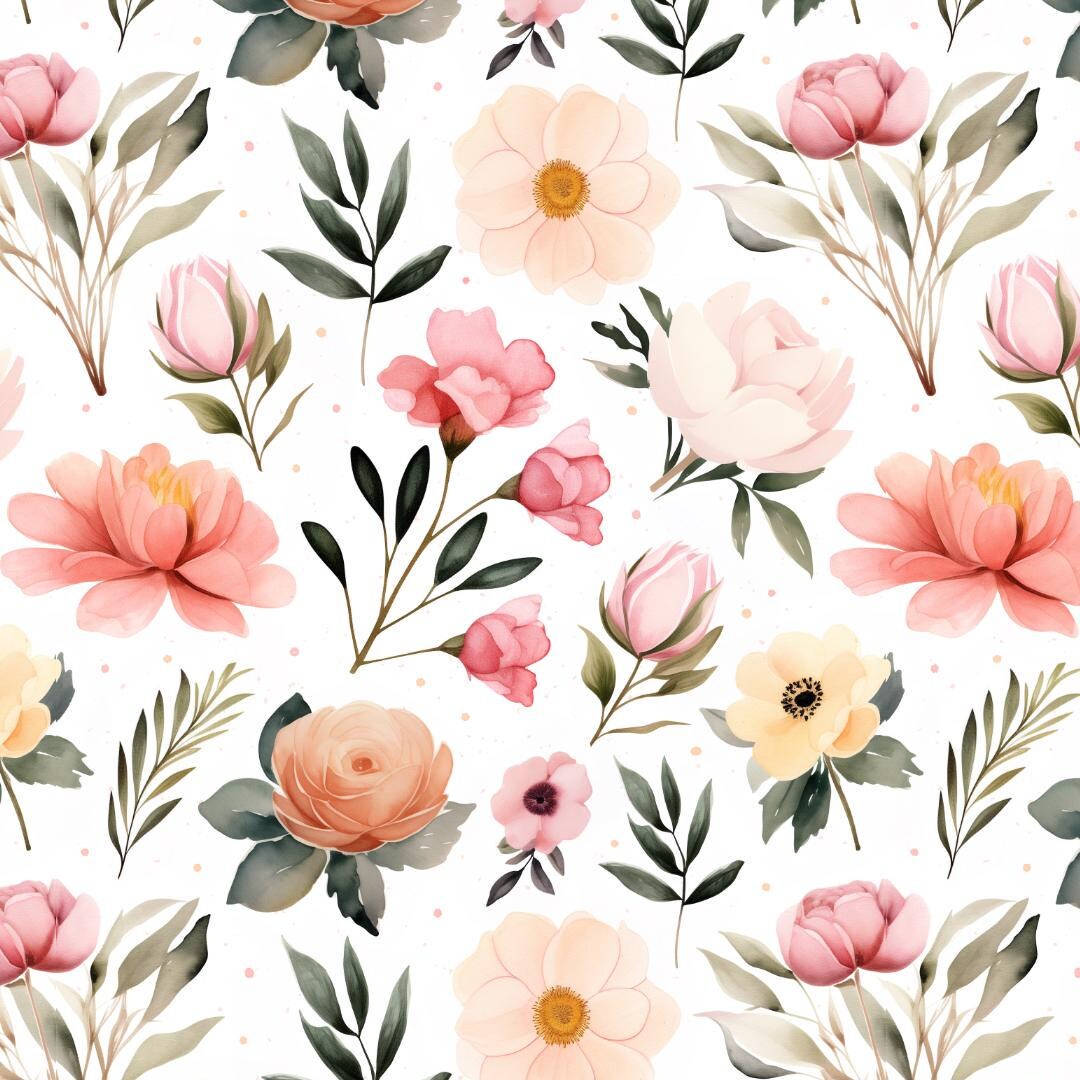 Flora Pattern, Seamless Fabric Design, Seamless Pattern With Flowers ...