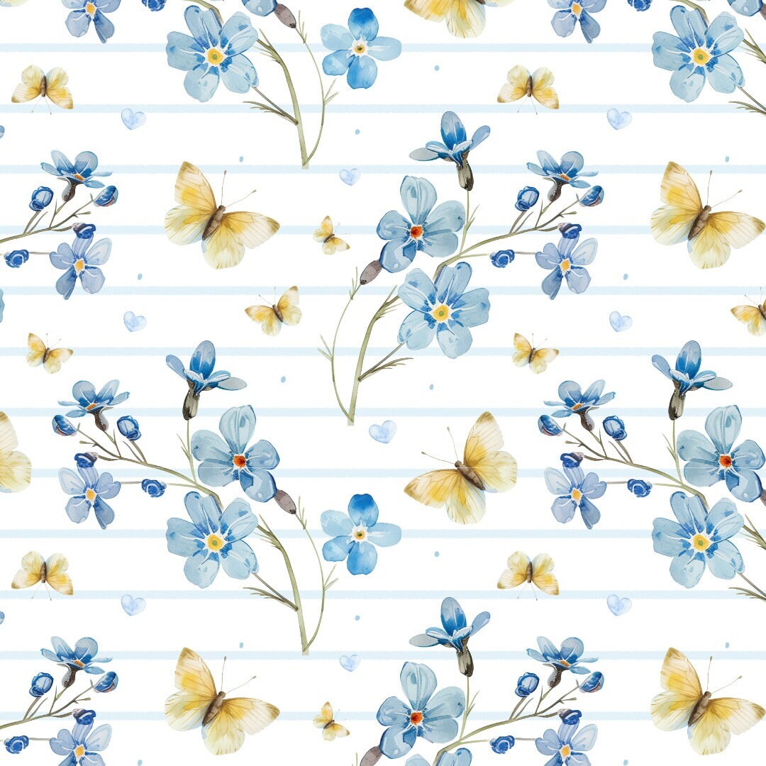 Floral Seamless Fabric Design, Blue Flower, Seamless Fabric Design ...