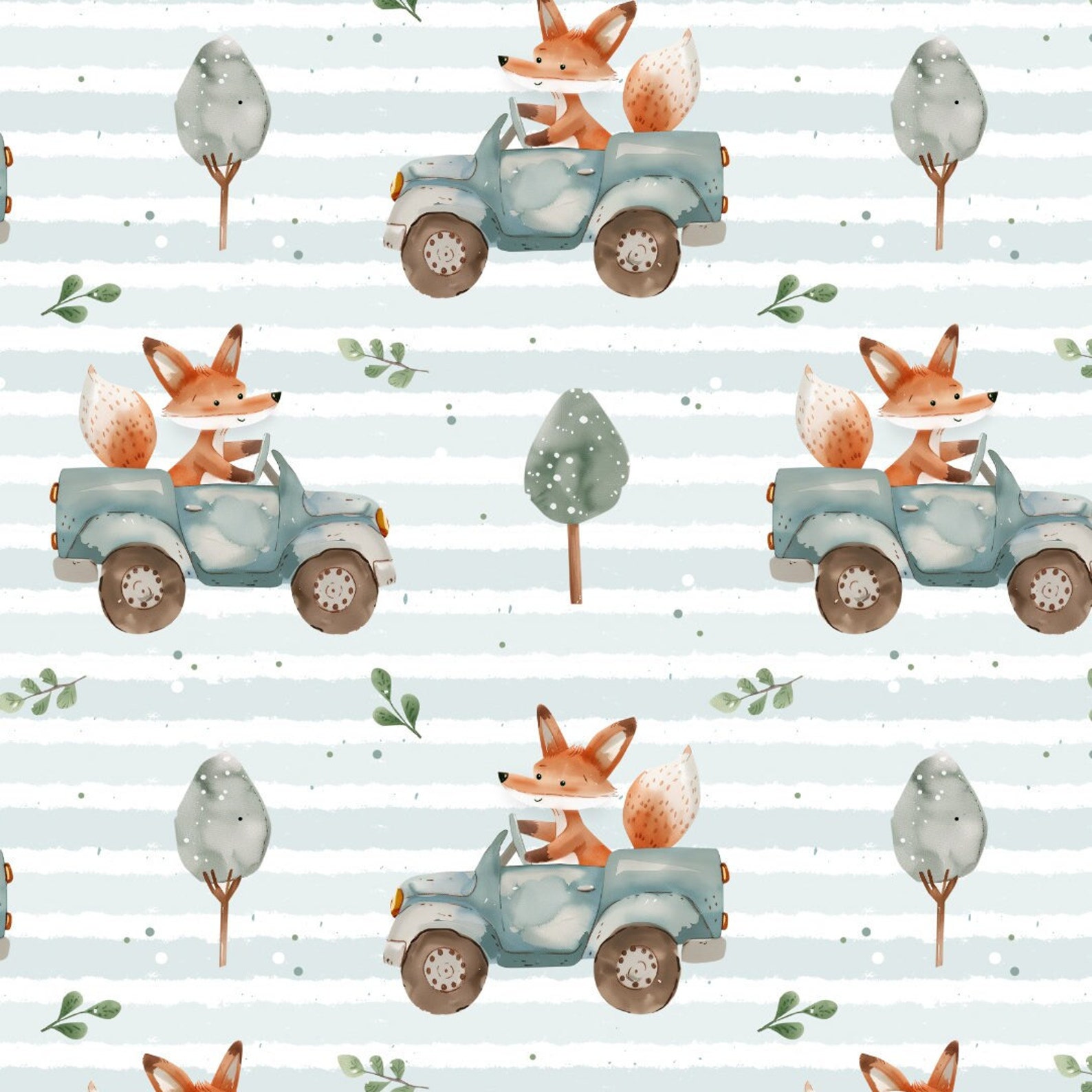 Fox by Сar, Seamless Fabric Design, Pattern Exclusive Colourway Fox ...