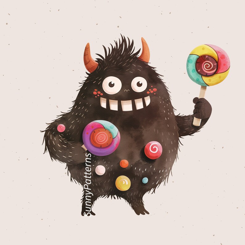 Monster With Сandy PNG, Fabric PNG Sublimation File, Transfer, Heat ...