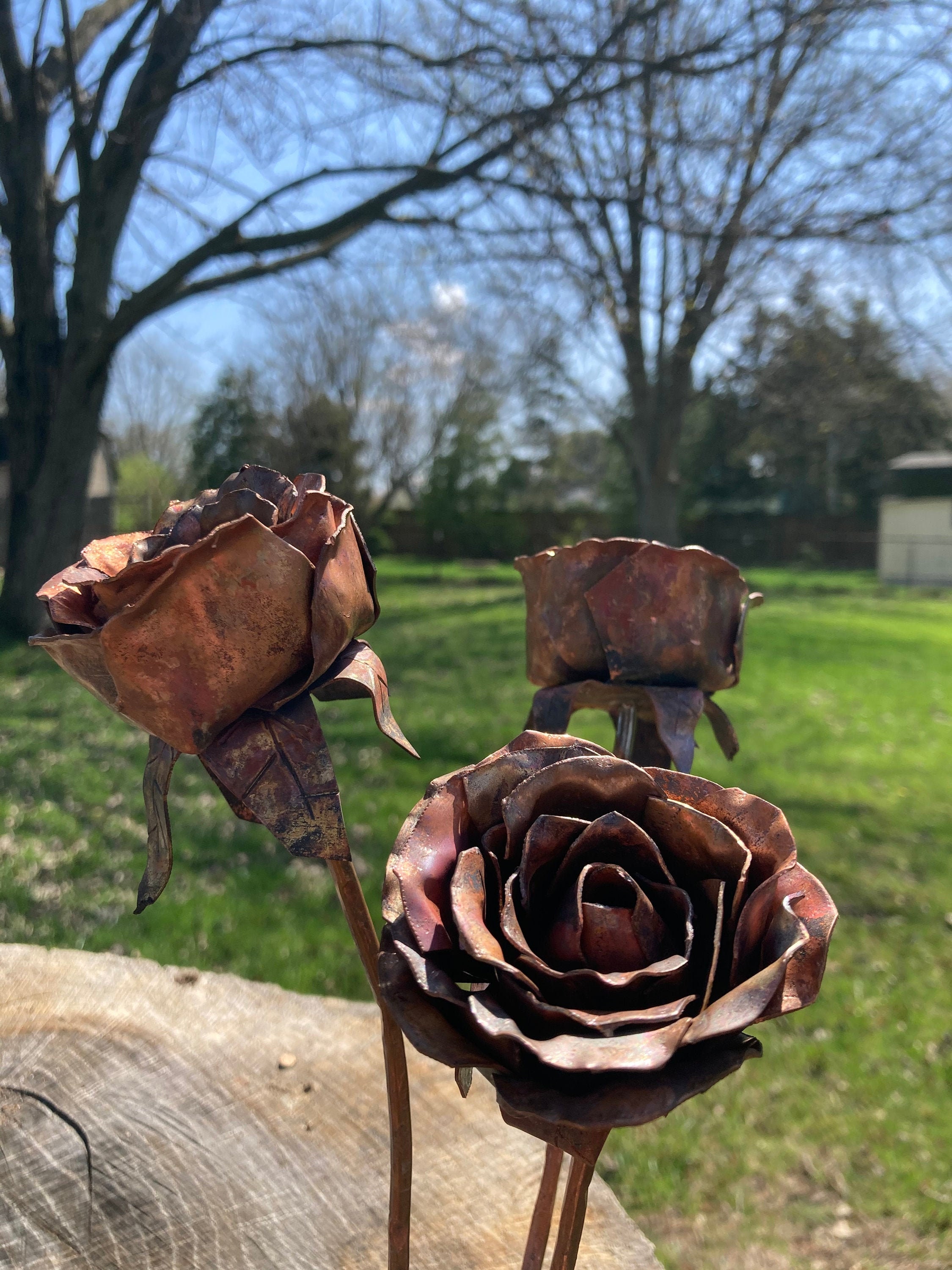 Hand Made Solid Copper Rose - Etsy