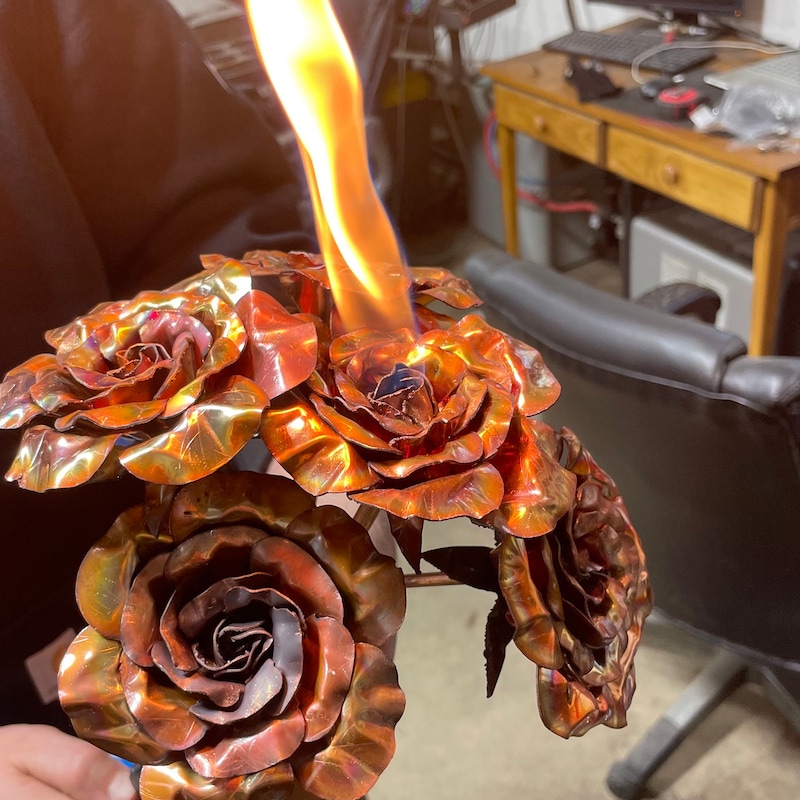 Blacksmith Copper Rose - Etsy