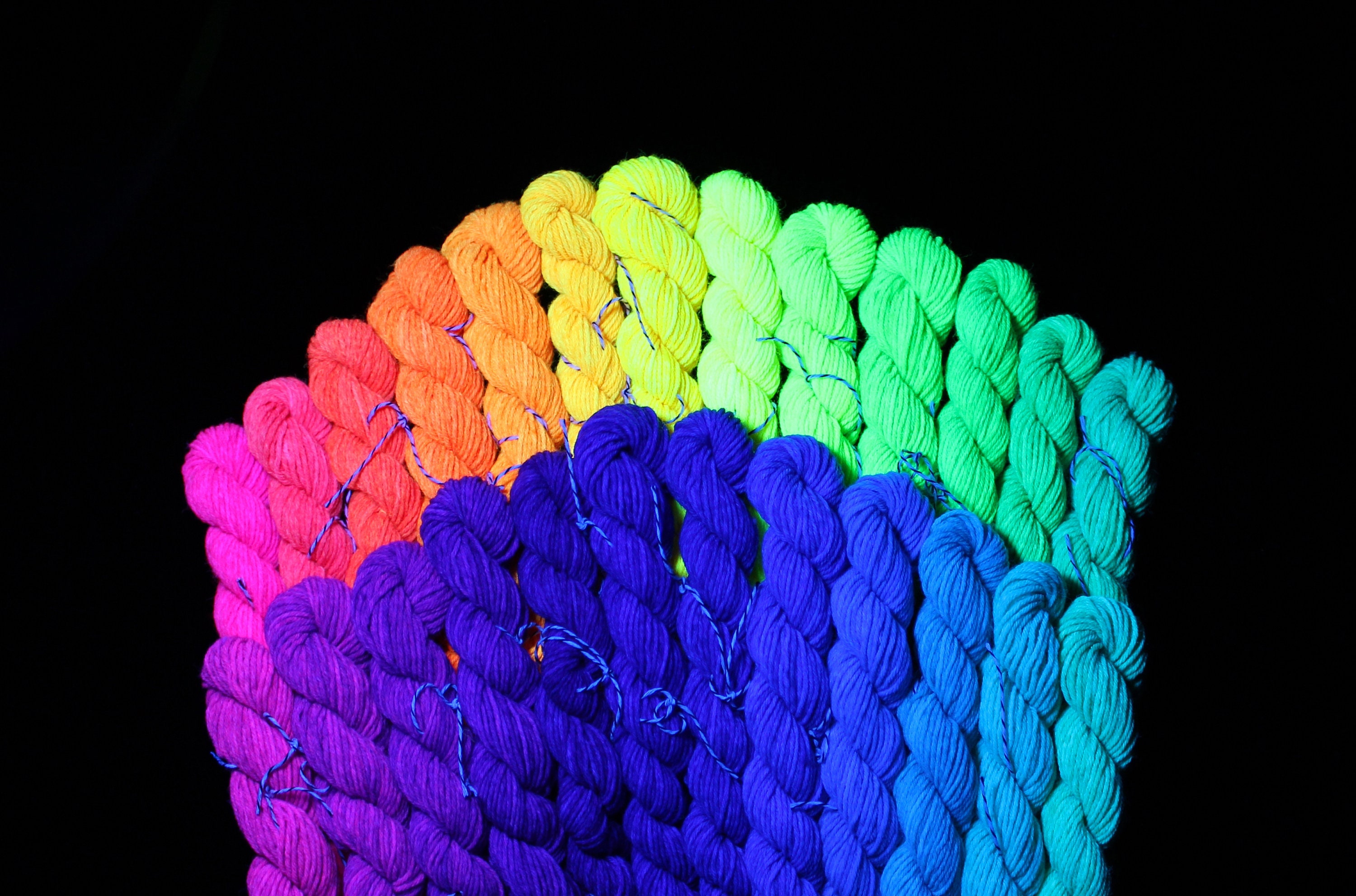 Neon Rainbow Sock Yarn 25 colors hand-dyed 75/25 Superwash | Etsy