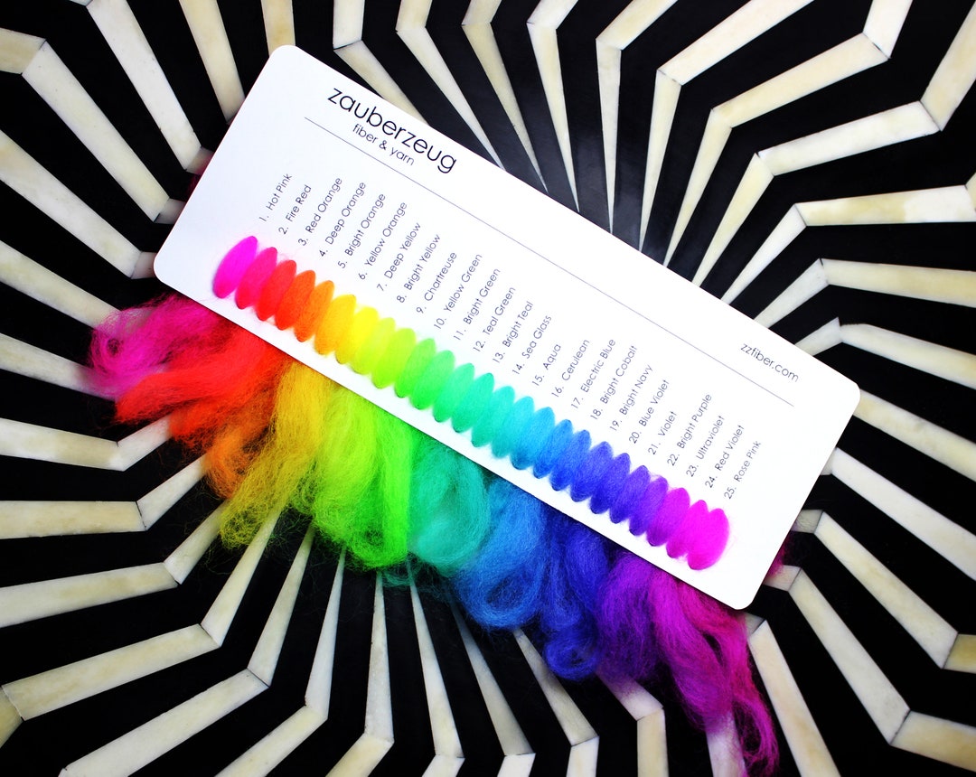SAMPLE CARD Supercharged Neon Rainbow Merino Wool 25 - Etsy