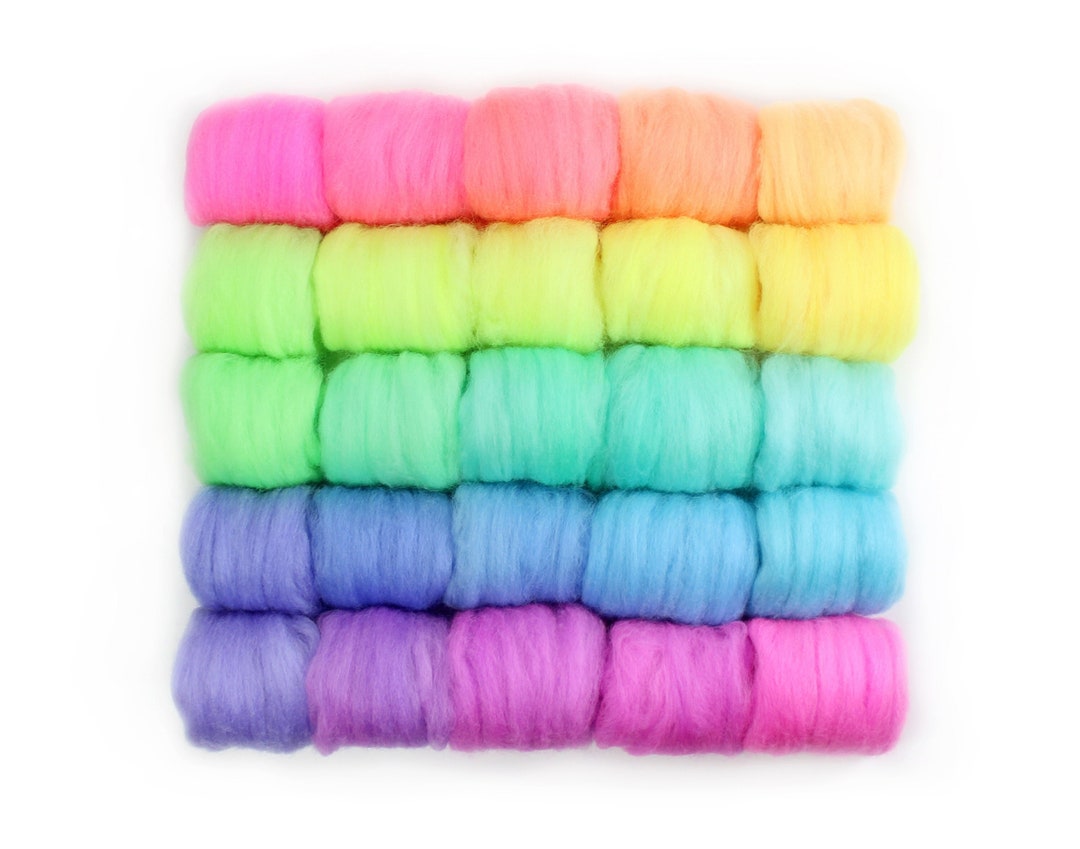 Pastel Neon Rainbow Merino - 25 Colors, 5.3 Oz. (150g) - Hand-dyed ...