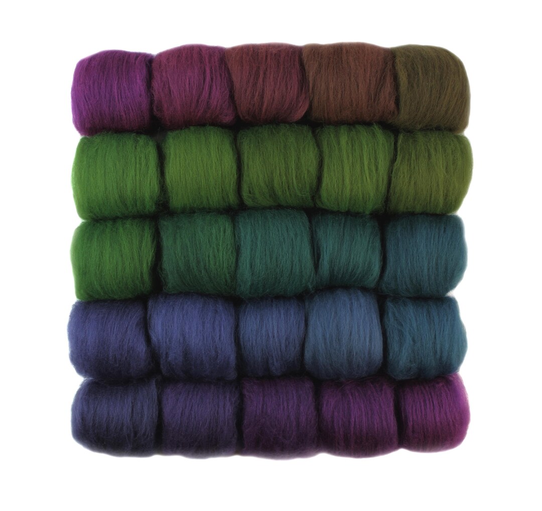 Nightfall Neon Rainbow Merino Wool - 25 Colors, 5.3 Oz. (150g) Total ...