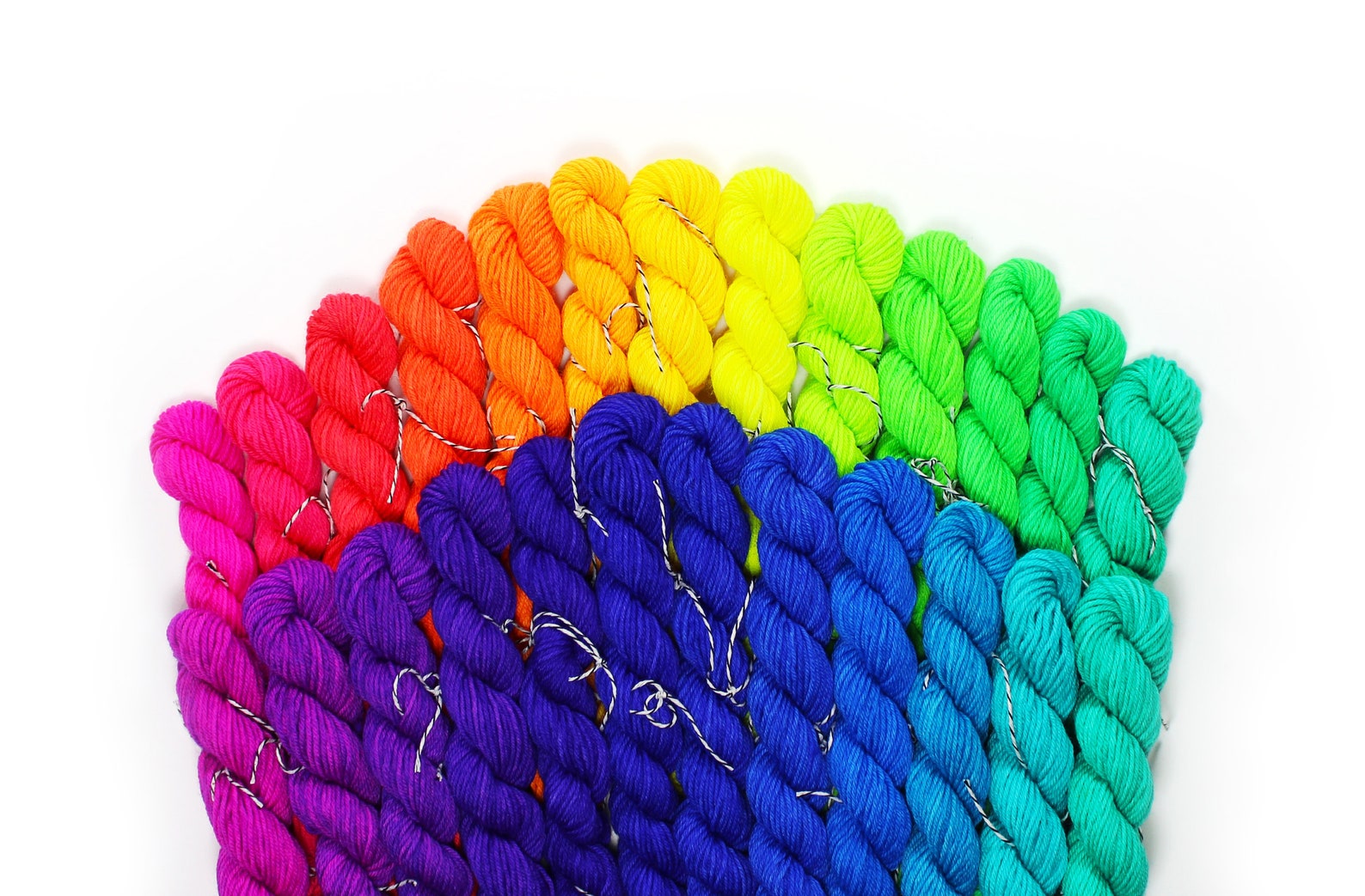 Neon Rainbow Sock Yarn 25 Colors Hand-dyed 75/25 Superwash - Etsy