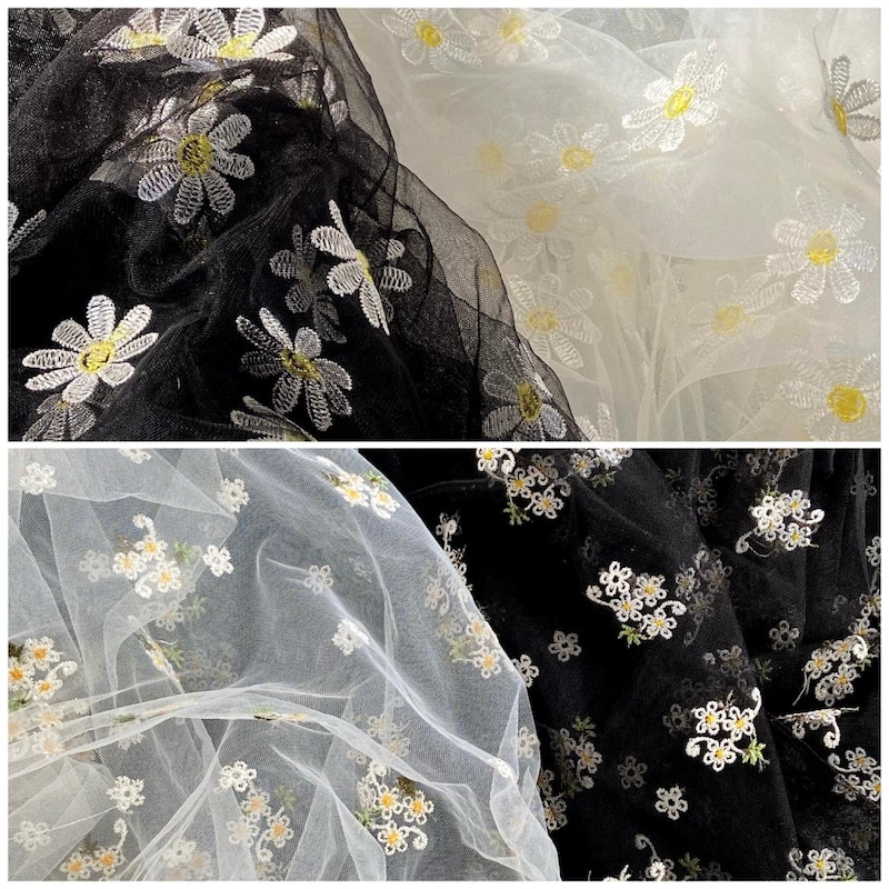Embroidered Tulle Fabric - Etsy