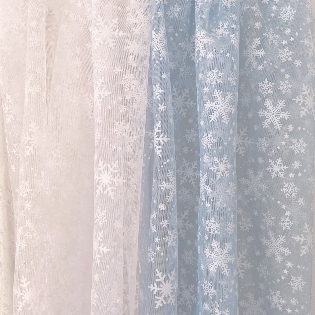 Snowy Snowflake Tulle (snowflakes / Christmas Fabric / Snowflake Fabric ...