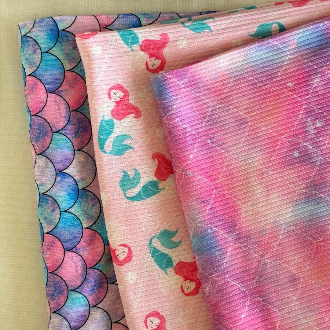 Ribbed Swim Knit Fabric (mermaid / Swimsuit Fabric / Swimming Fabric ...