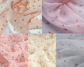 Floral Chiffon Fabric - Etsy