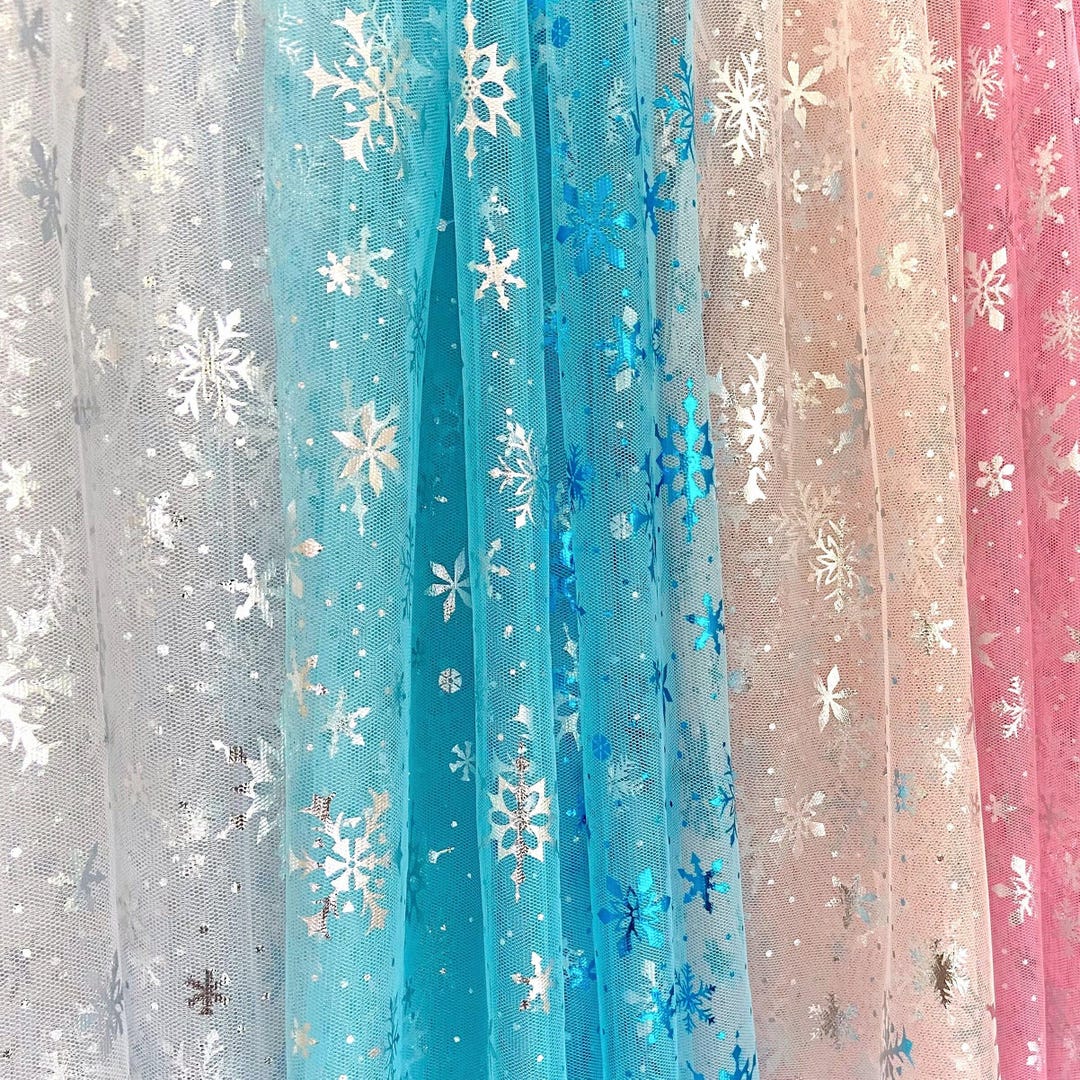 Snowflake Mesh Tulle (foiled Shimmer / Snowflake Sheer Fabric ...