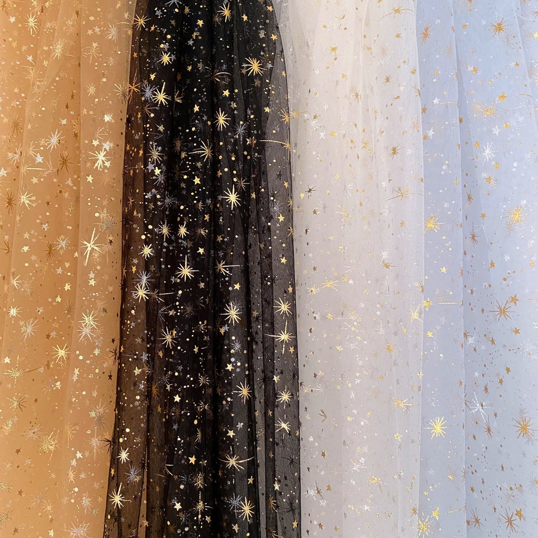 Sparkly Star Glitter Mesh Tulle (star Tulle / Fabric by the Yard ...