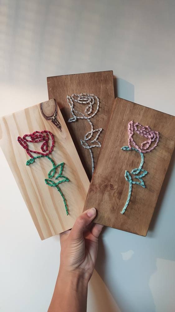 String Art, Wire Art Painting, Stylized Rose, Abstract Art, Modern. - Etsy