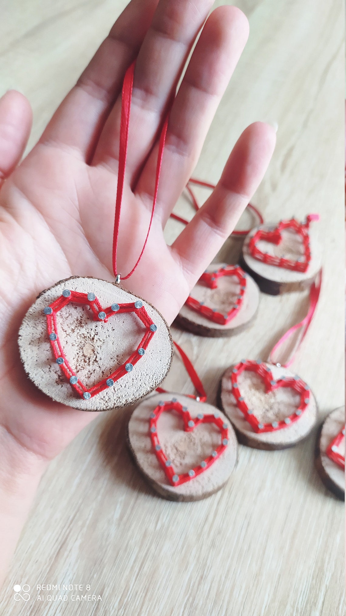 String art coeur sur petit rondins, décoration - Etsy France