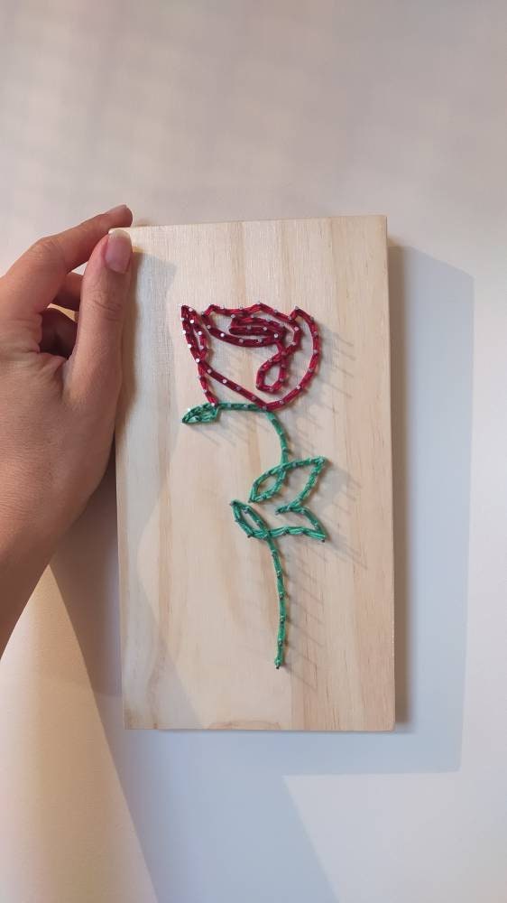String Art, Wire Art Painting, Stylized Rose, Abstract Art, Modern. - Etsy