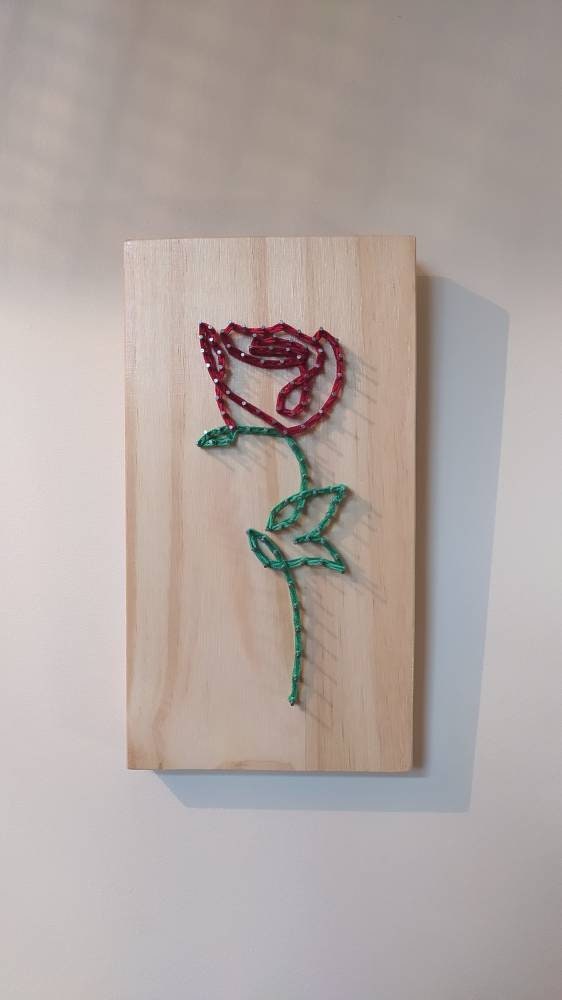 String Art, Wire Art Painting, Stylized Rose, Abstract Art, Modern. - Etsy