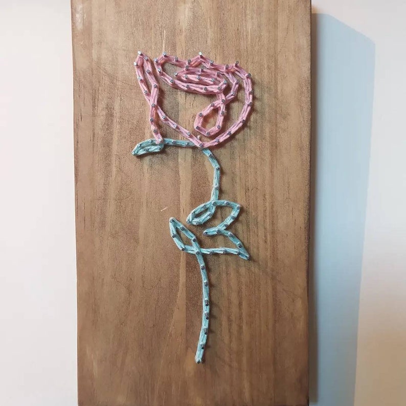 String Art, Wire Art Painting, Stylized Rose, Abstract Art, Modern. - Etsy