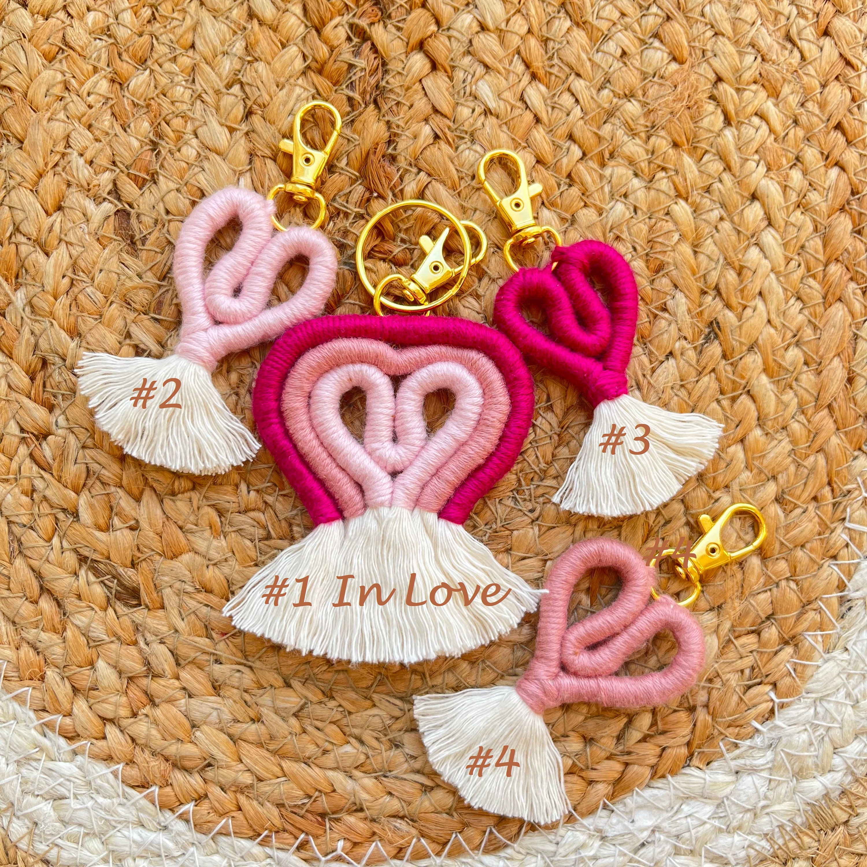 Macrame Rainbow Car Charm| Rainbow Heart Keychain | Boho Car Charm ...