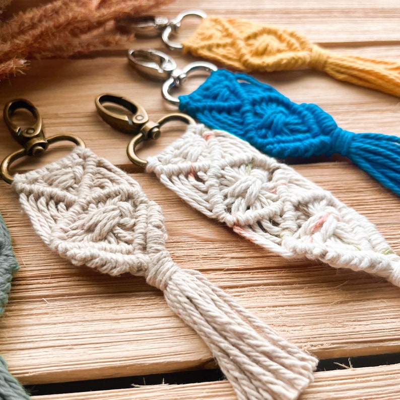 Handmade Boho Macrame Keychains/bag Charm - Etsy